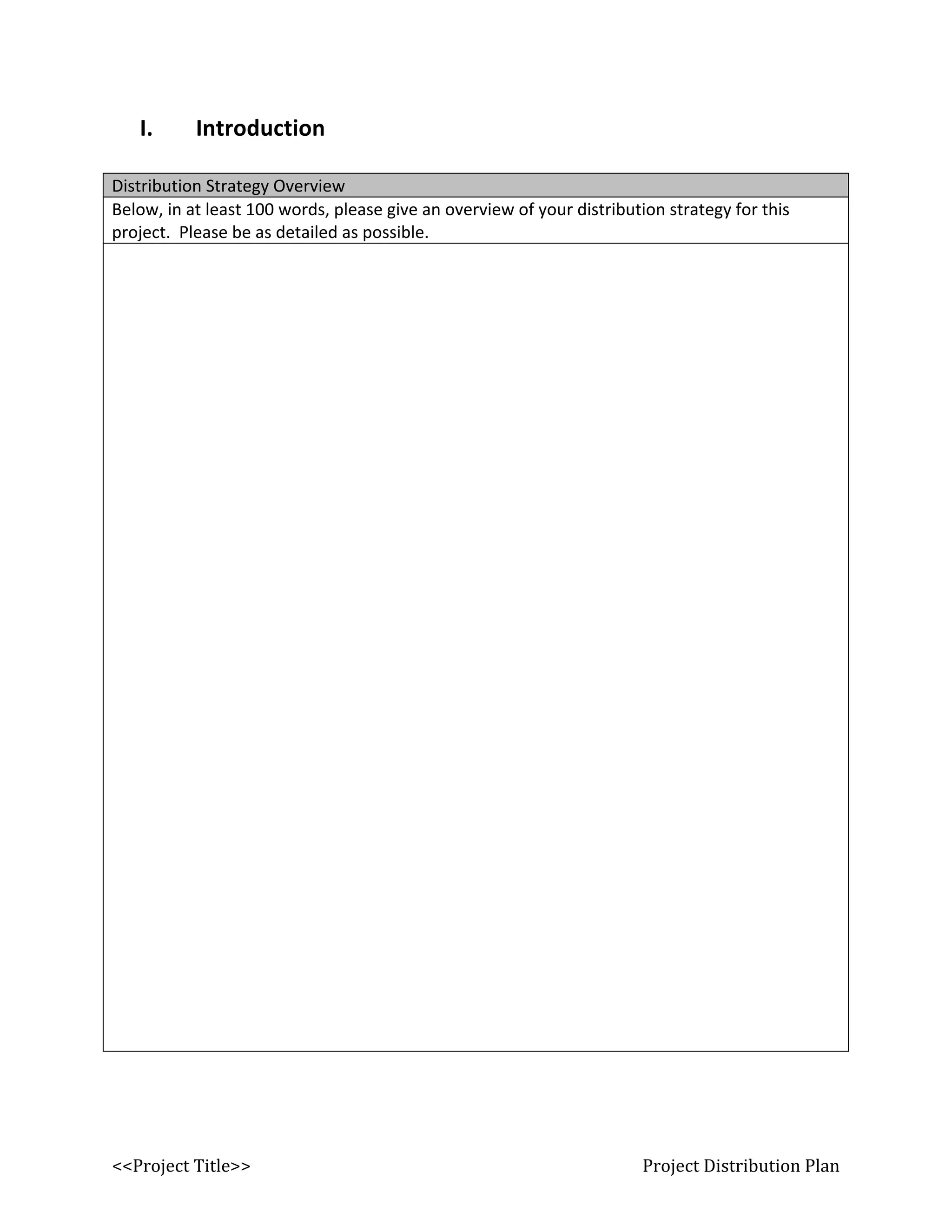 Distribution Plan Template | PDF