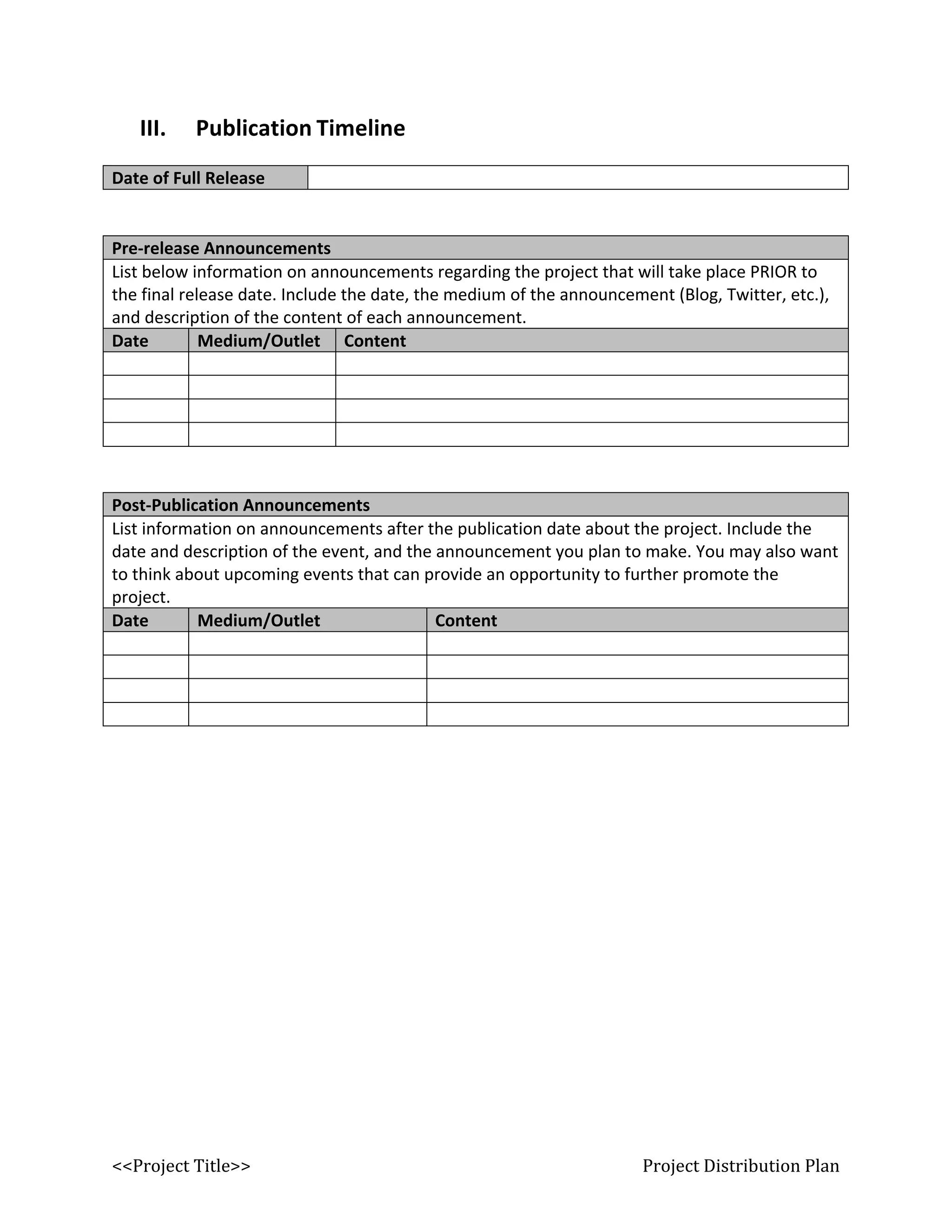 Distribution Plan Template | PDF
