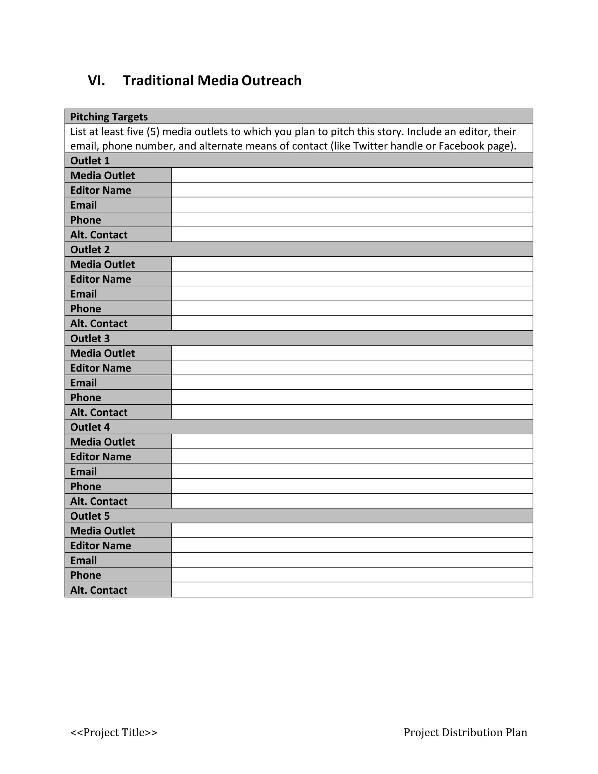 Distribution Plan Template | PDF