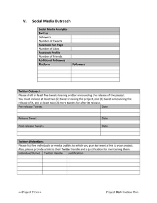 Distribution Plan Template | PDF