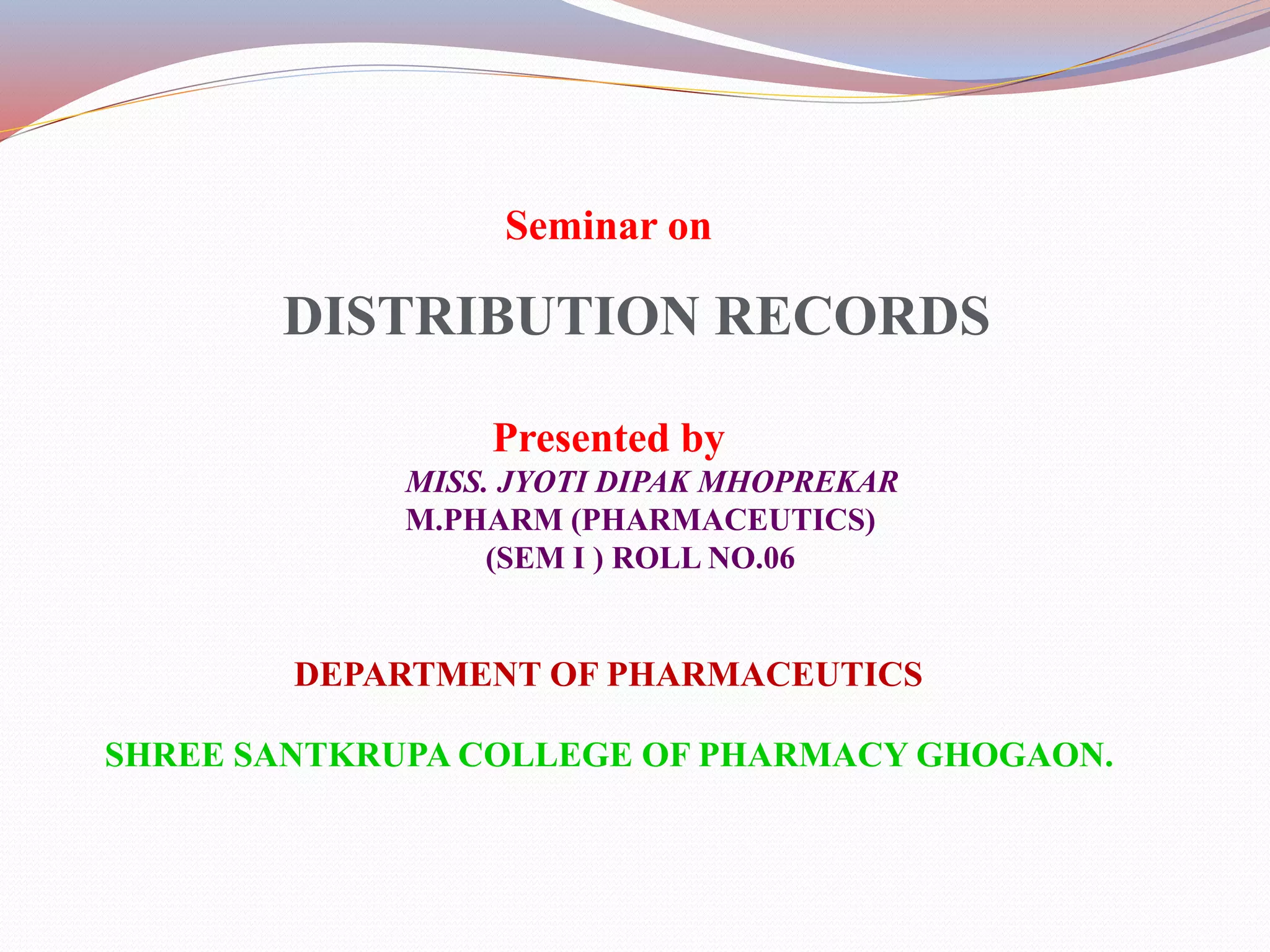 Distribution records | PPTX