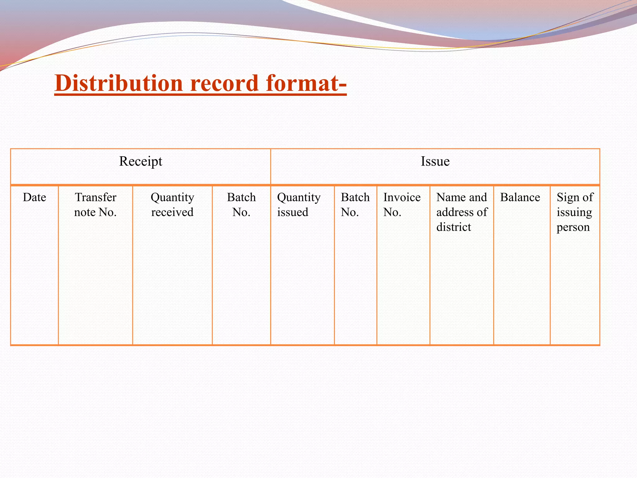 Distribution records | PPTX