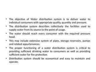 Distribution reservoir and service storage pptx | PPTX