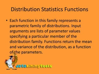 Matlab: Statistics and Distributions | PPT