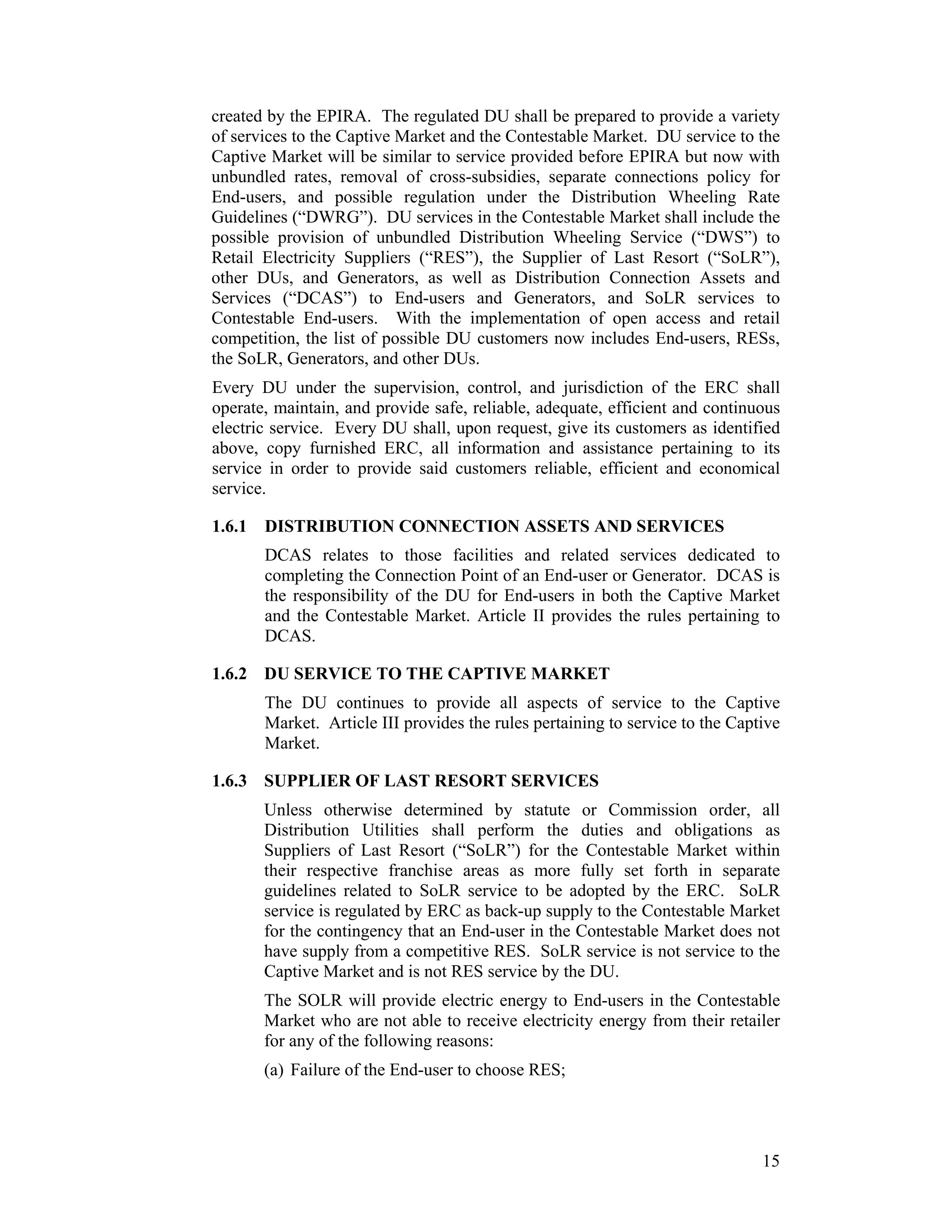 Distribution services and access rules doe | PDF