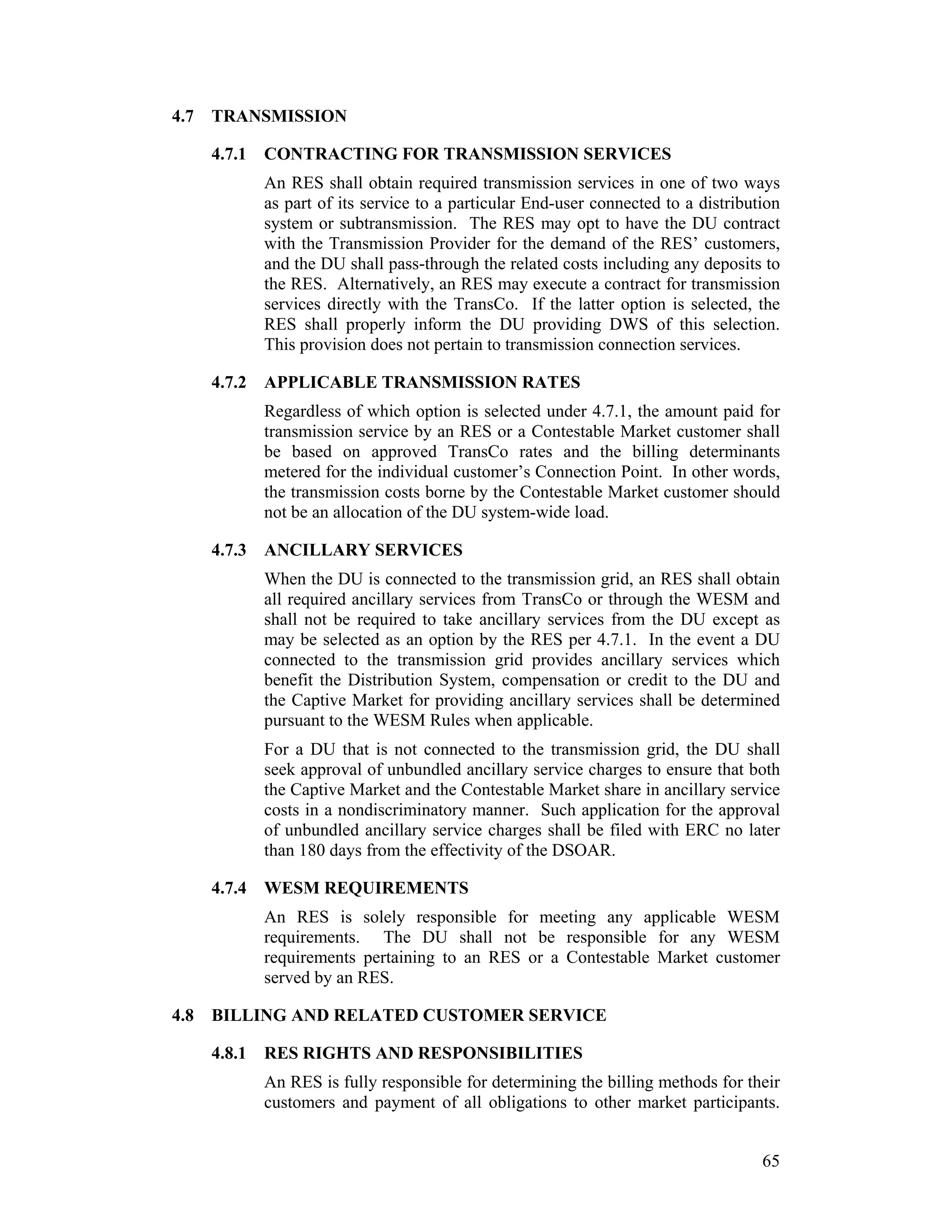 Distribution services and access rules doe | PDF