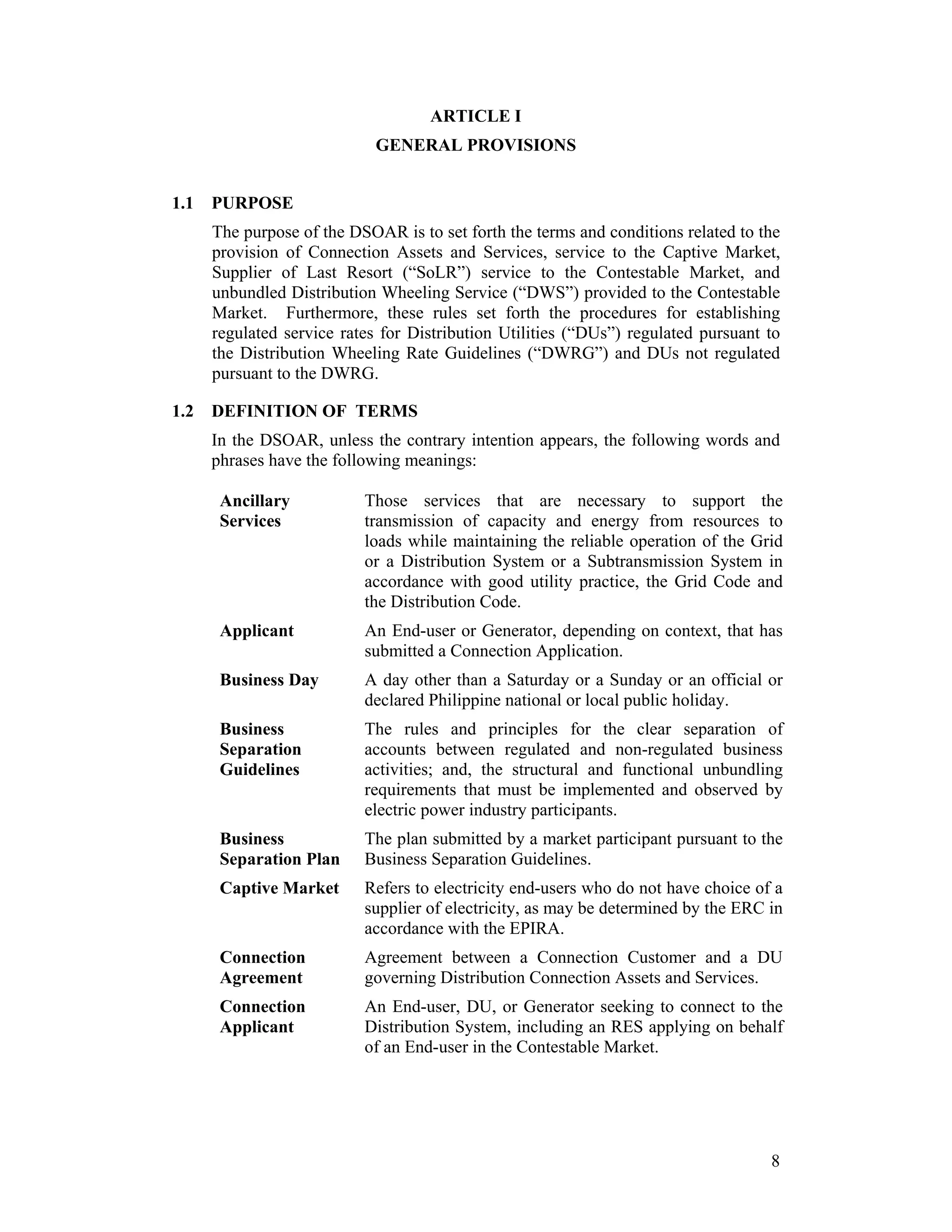 Distribution services and access rules doe | PDF