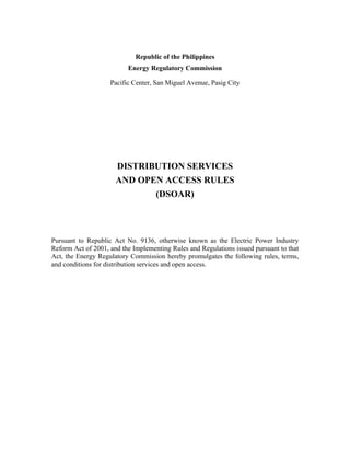 Distribution services and access rules doe | PDF