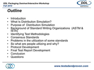 Distribution Simulation and Transportation Testing - What is the ...