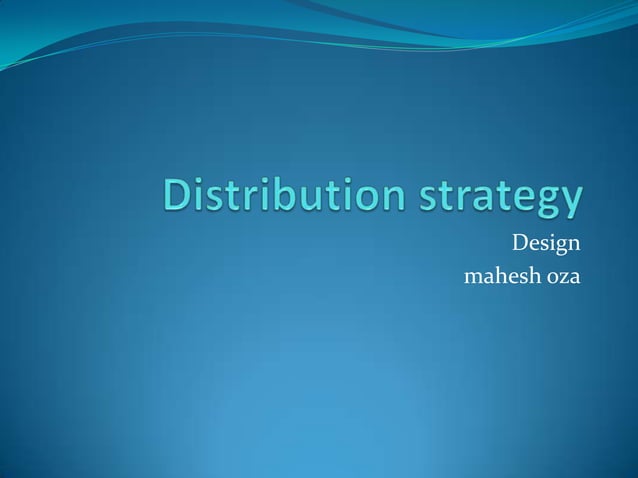 Distribution strategy | PPT