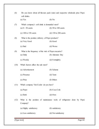 Distributionstrategy of pepsico | DOCX