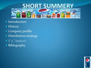 Distribution strategy of pepsico ppt | PPTX
