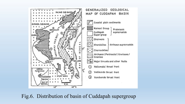 Distribution, stratigraphy and economic importance of cuddapah