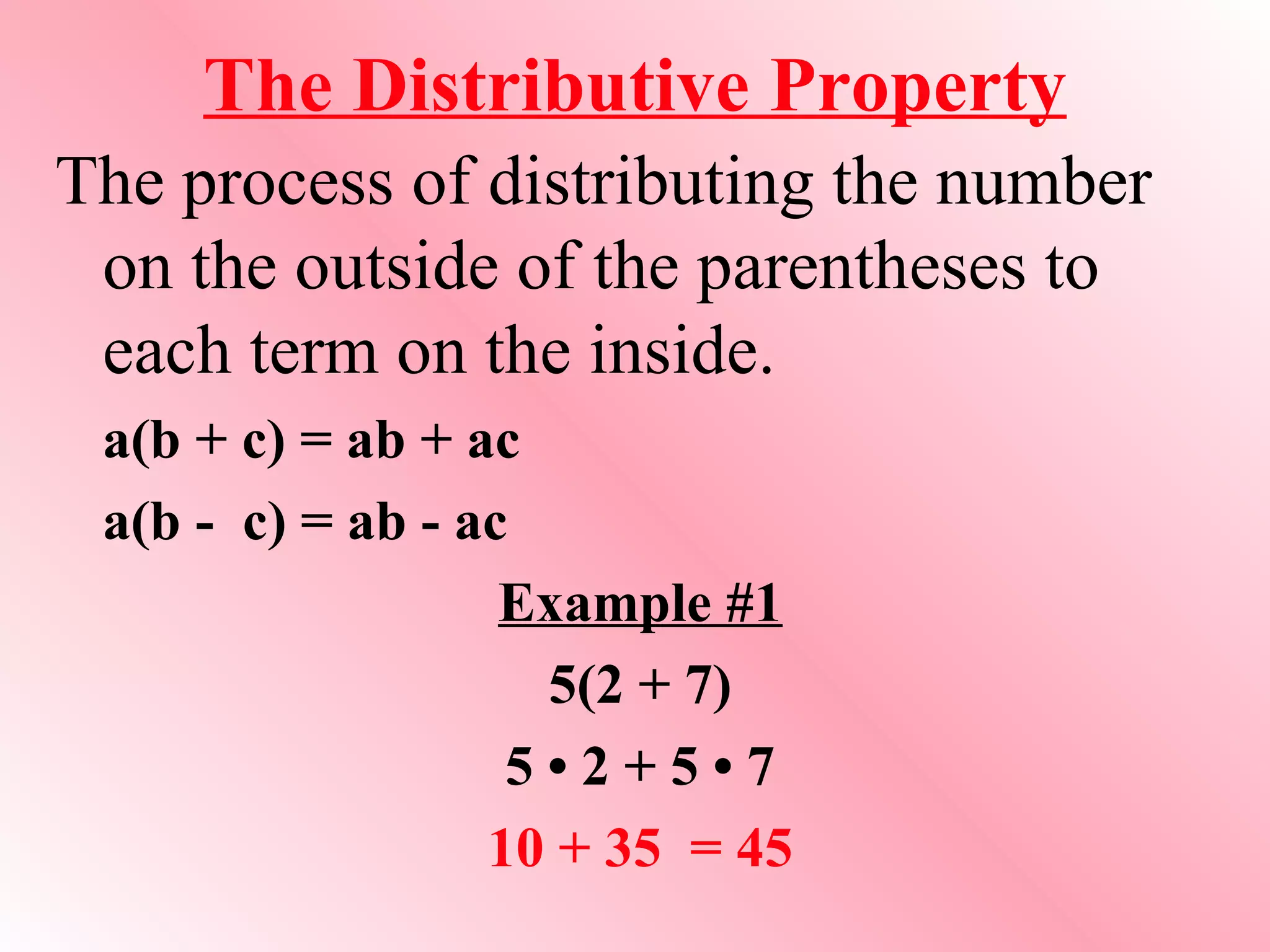 Distributive Property | PPT