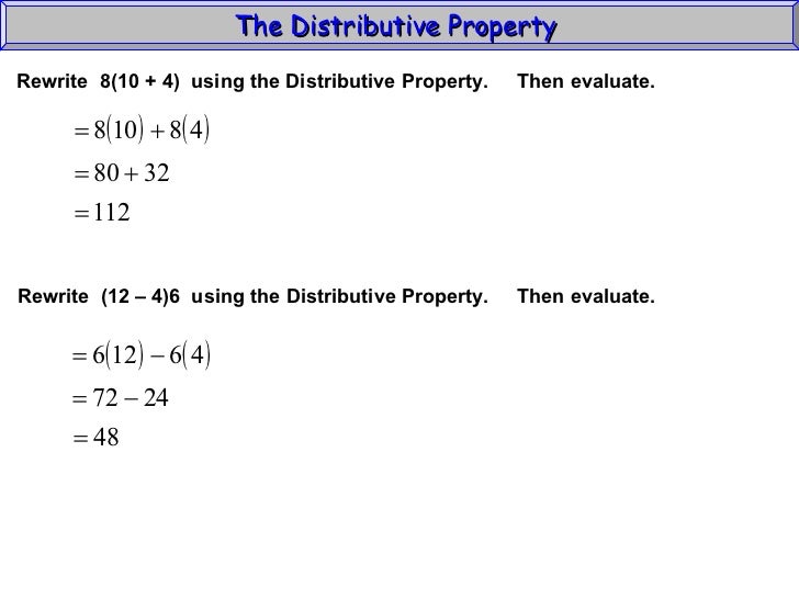 Distributive Property (Algebra 1)