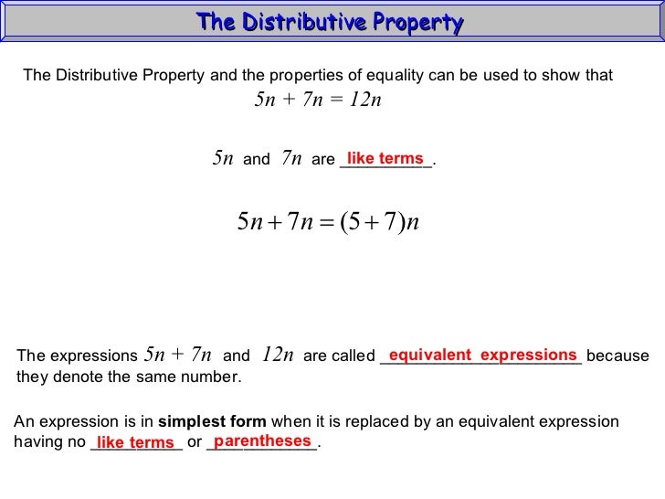 Distributive Property (Algebra 1)