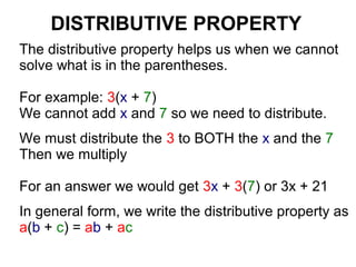 Distributive property | PPT