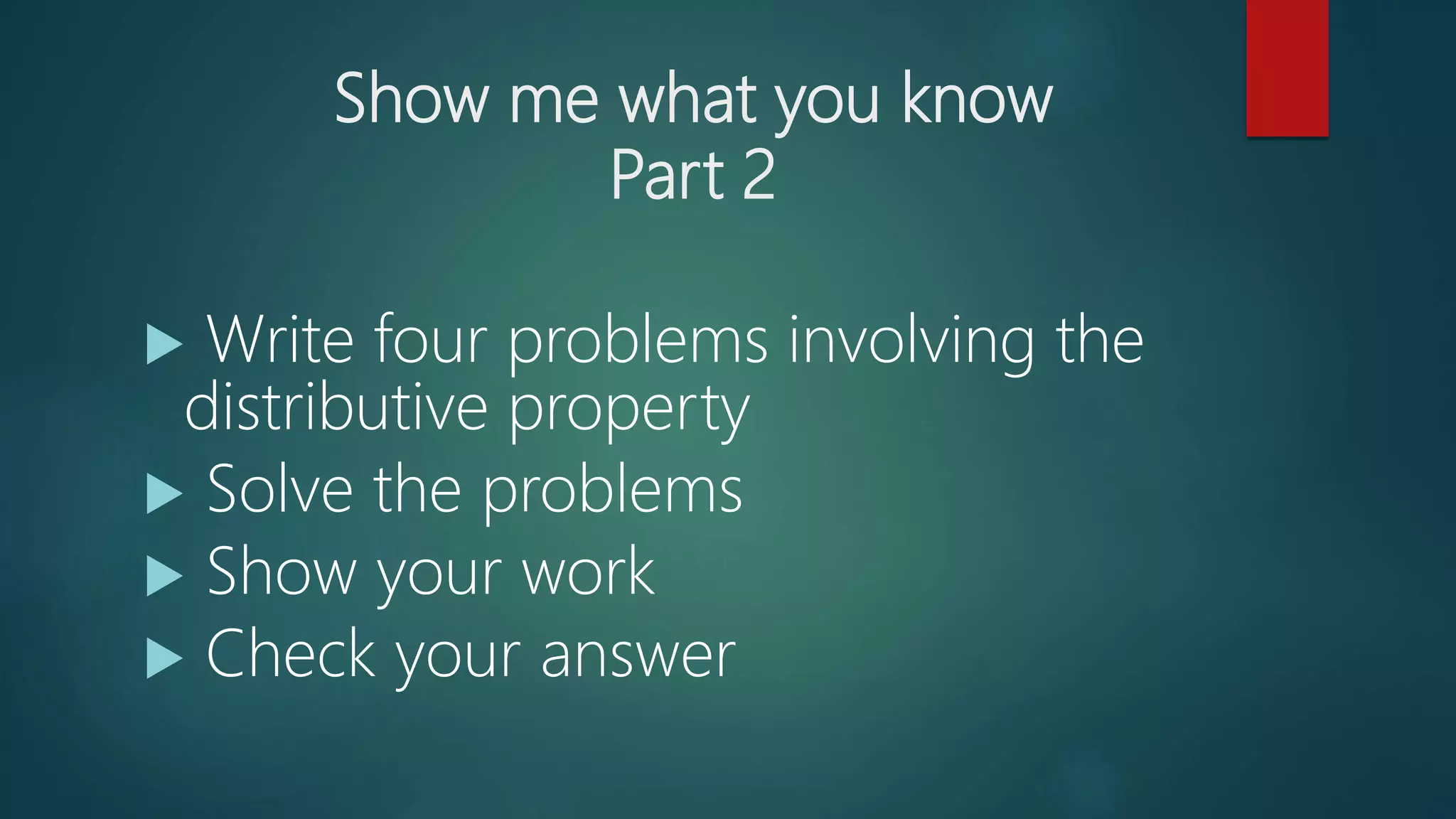 Distributive property | PPTX