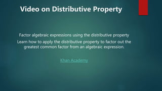Distributive property | PPTX