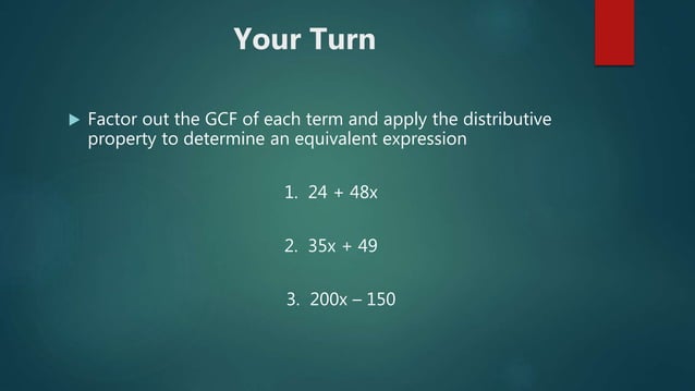 Distributive property | PPT