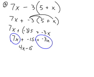 Distributive Property & Combining Like terms | PPT