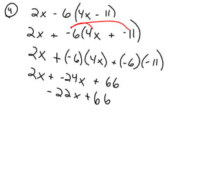 Distributive Property & Combining Like terms | PPT