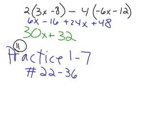 Distributive Property & Combining Like terms | PPT