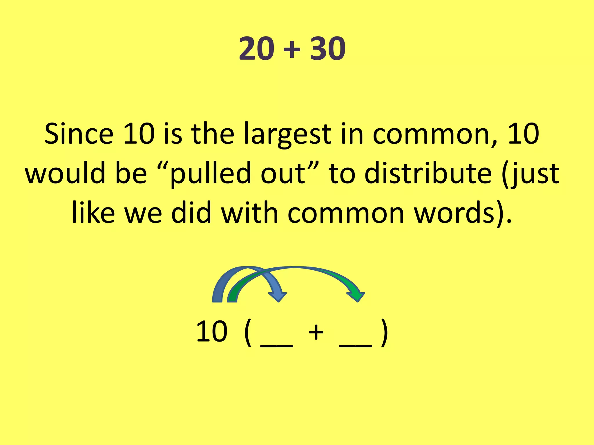 Distributive property examples (with words) | PPT