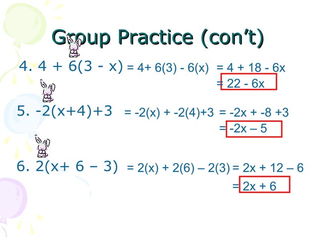 Distributive property in algebra power point | PPT