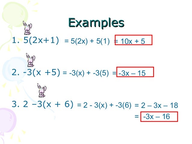 Distributive property in algebra power point