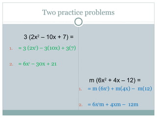 Distributive property ppt | PPT