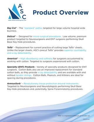 American Surgical Company - International Distributor Booklet | PDF