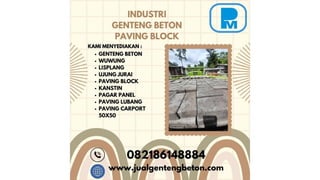 Distributor paving block jalan Klojen | PDF