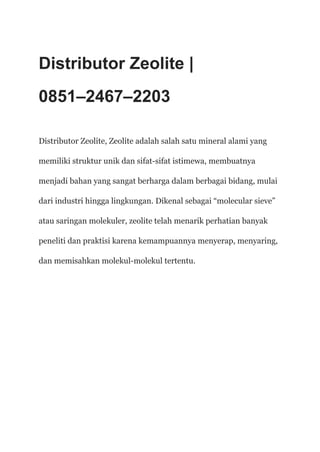 Distributor Zeolite _ 0851–2467–2203.pdf