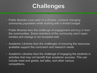 Transitioning from an Academic Library to a Public Library | PPT