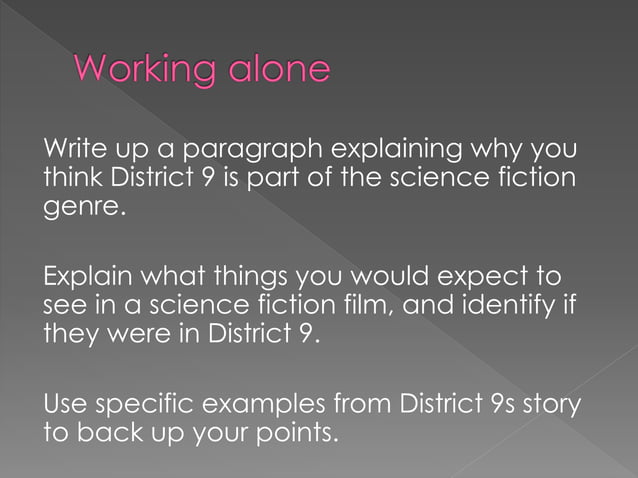 District 9 film analysis | PPTX | Science Fiction | Genres