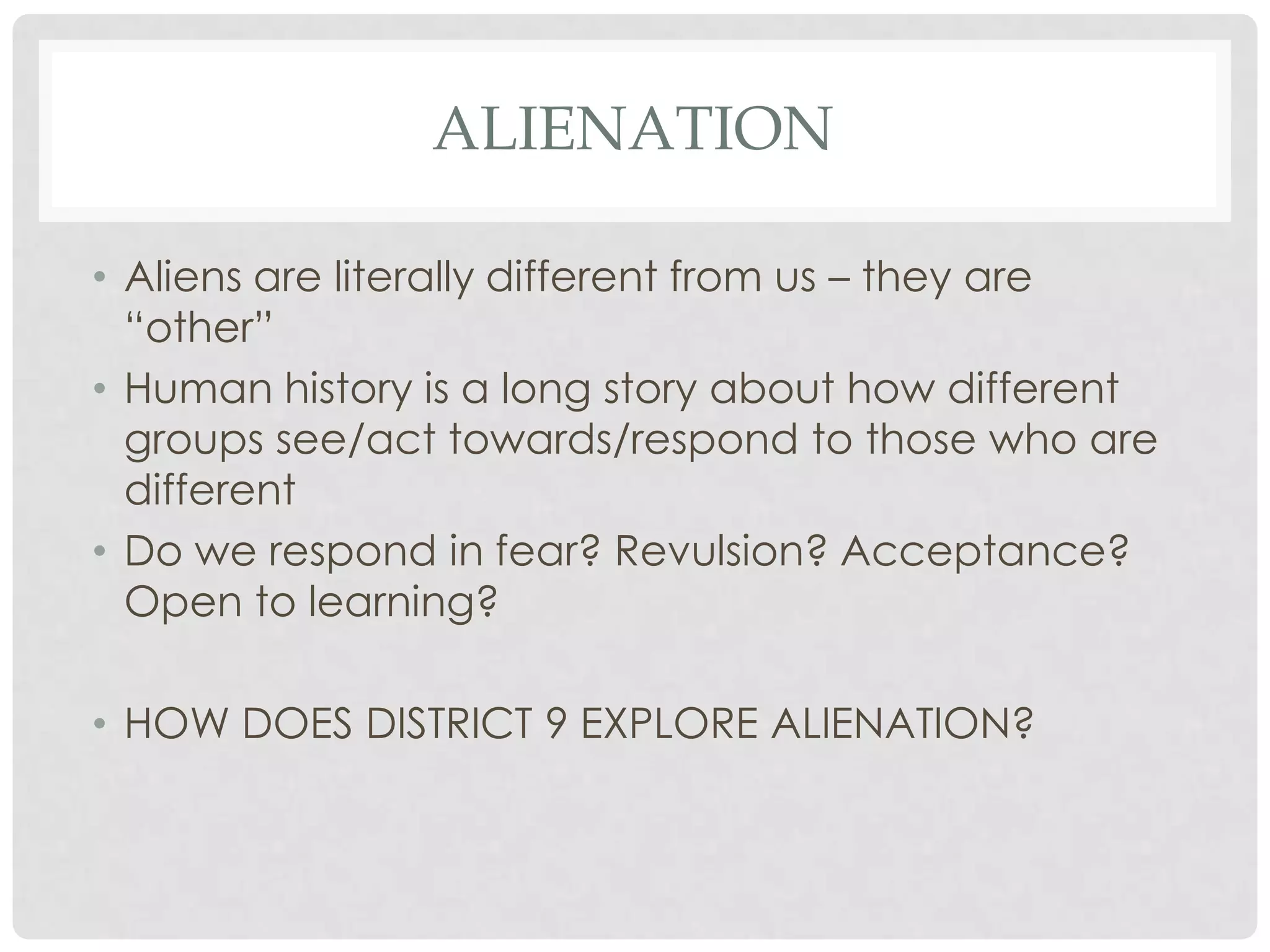 District 9 Film Study - Context + Theme | PPTX