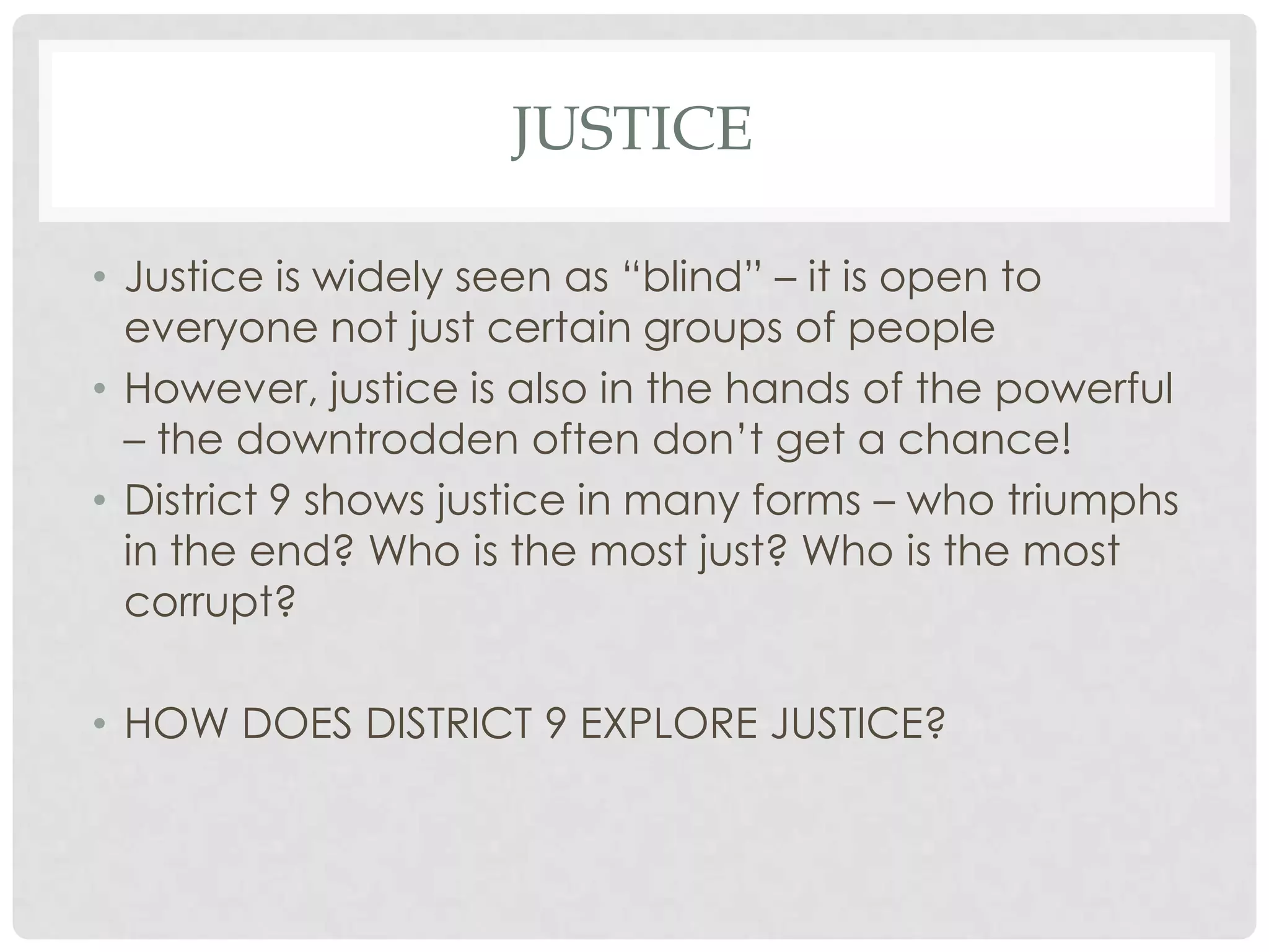 District 9 Film Study - Context + Theme | PPTX