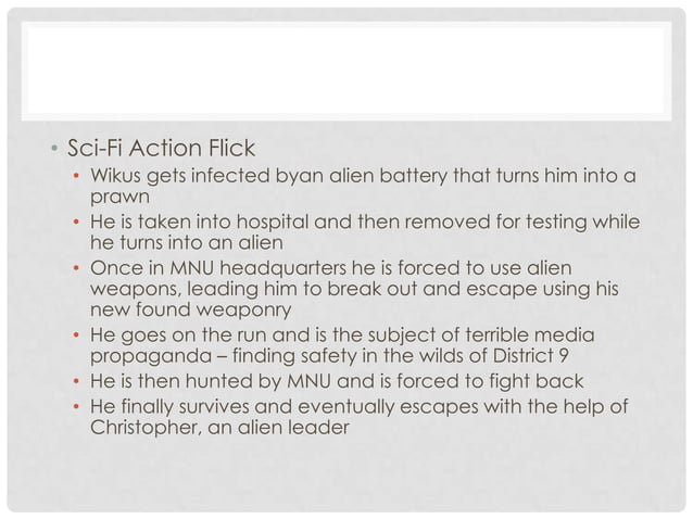 District 9 Film Study - Context + Theme | PPTX | Science Fiction | Genres