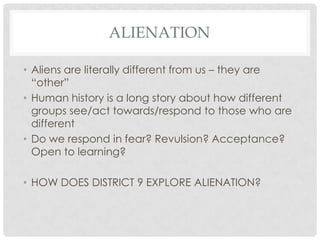 District 9 Film Study - Context + Theme | PPTX