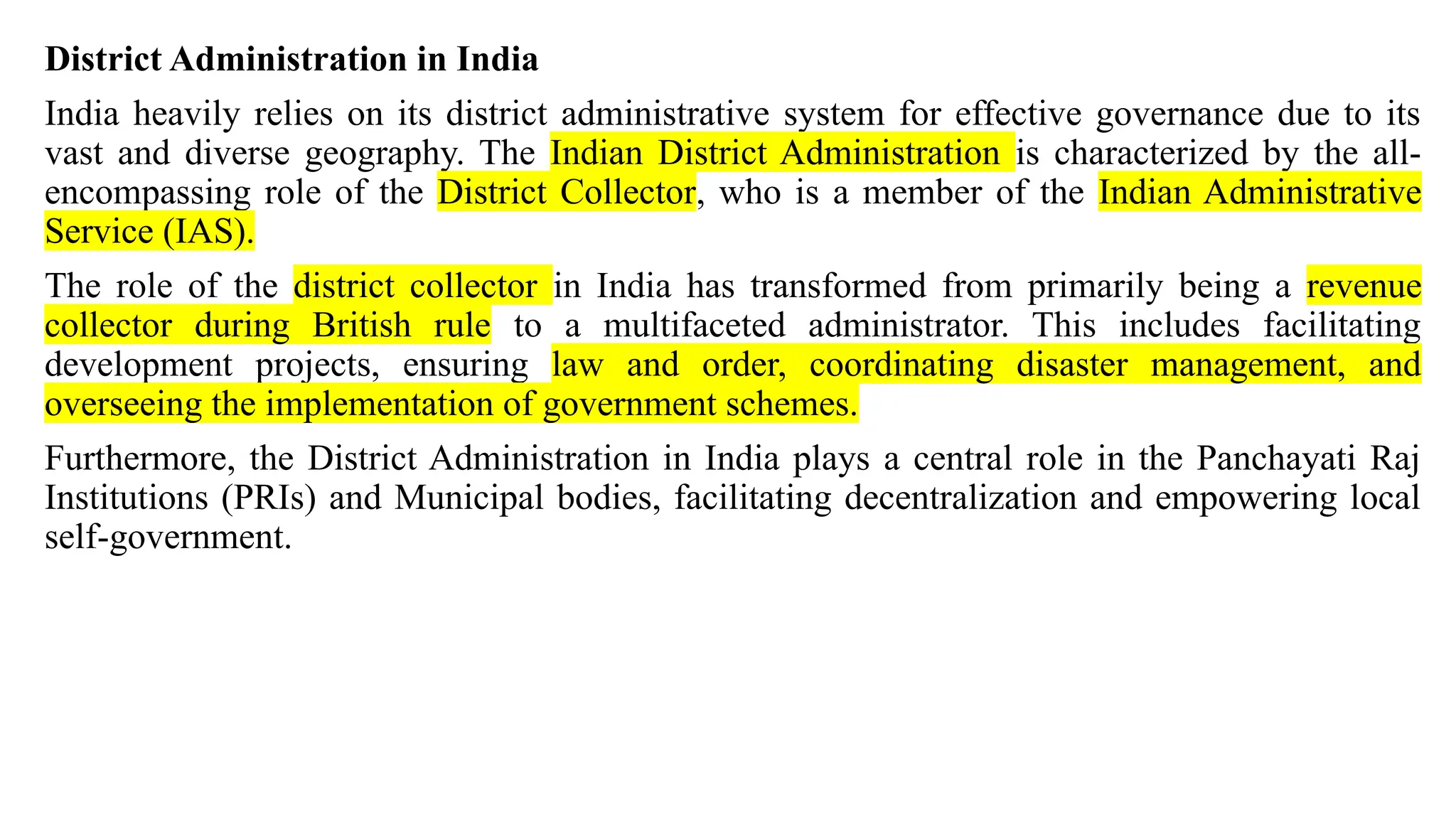 District Administration by civil servant | PPTX