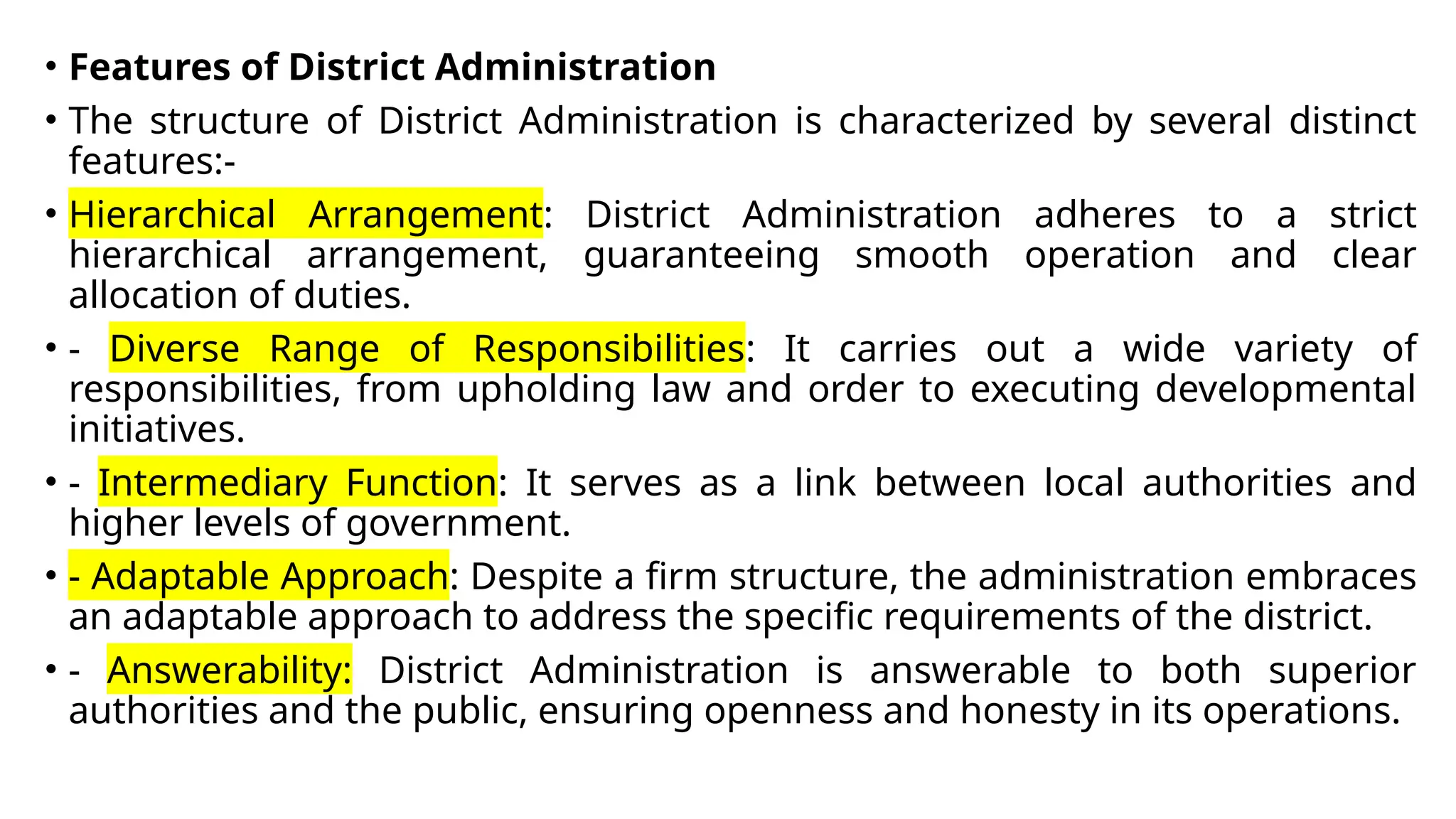 District Administration by civil servant | PPTX
