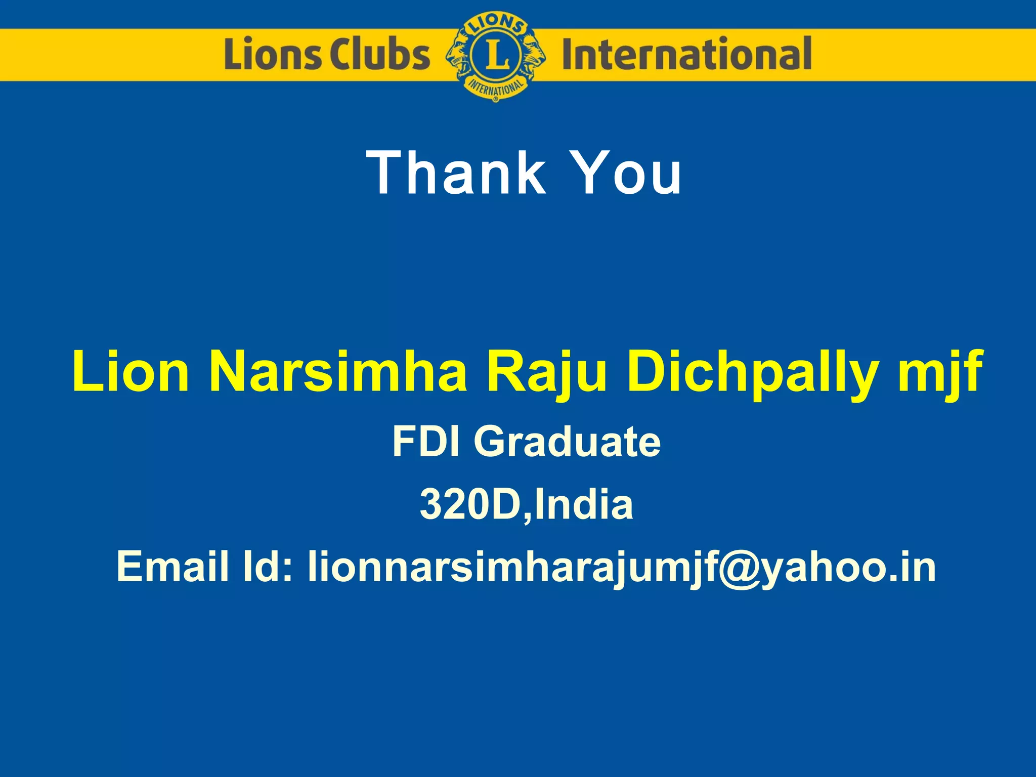 District Cabinet Treasurer of Lions clubs International PPT from Lion ...