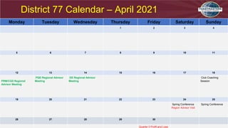 District Calendar | PPT