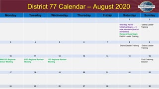 District Calendar | PPT