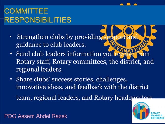 District committee roles and responsibilities | PPT