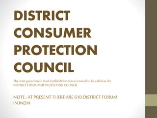 District consumer protection council | PPTX