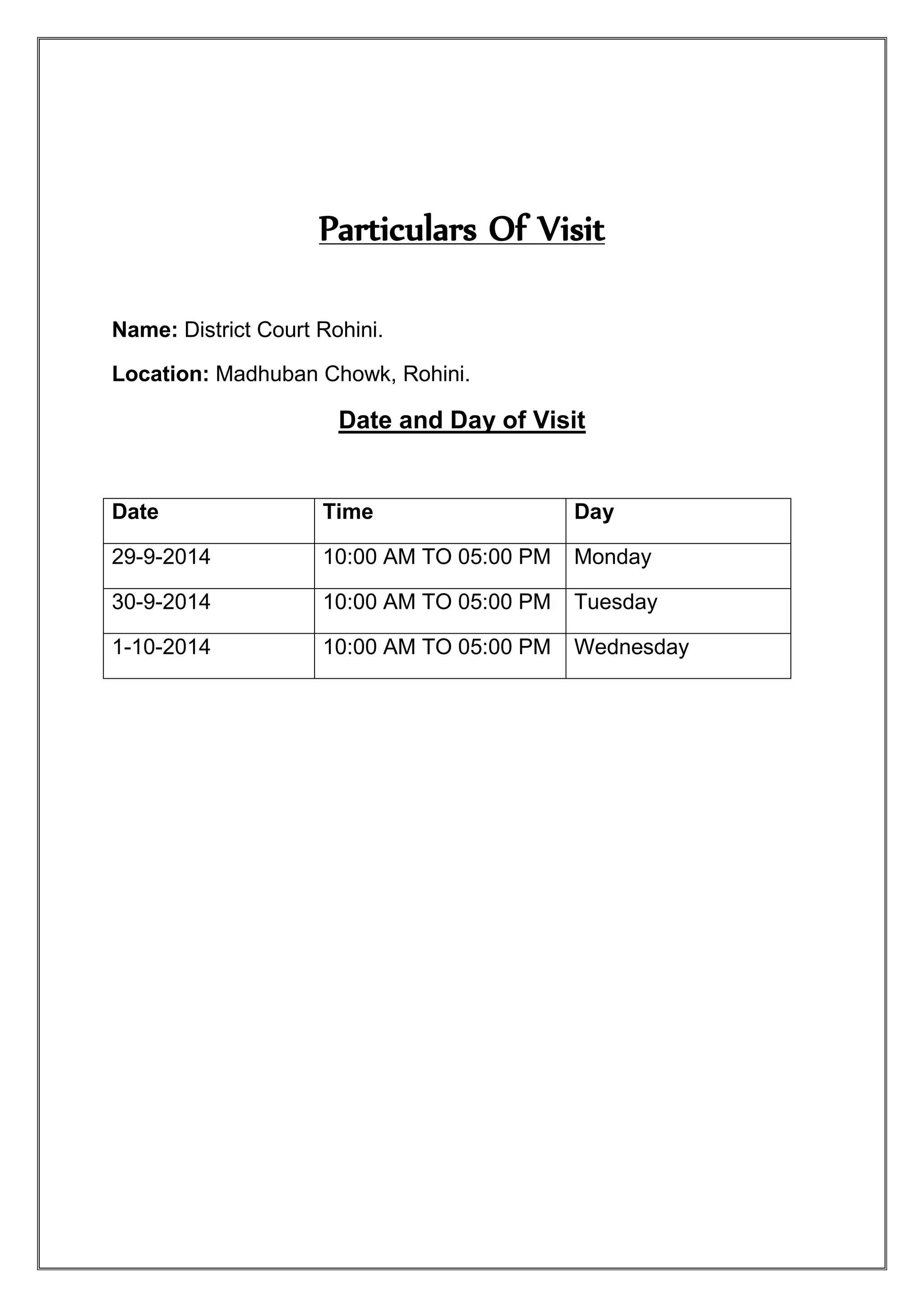 District court visit report | DOCX