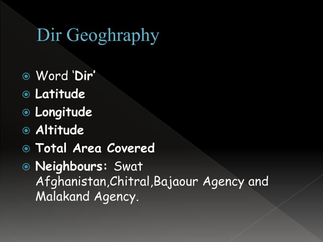District dir lower, kpk pakistan | PPTX