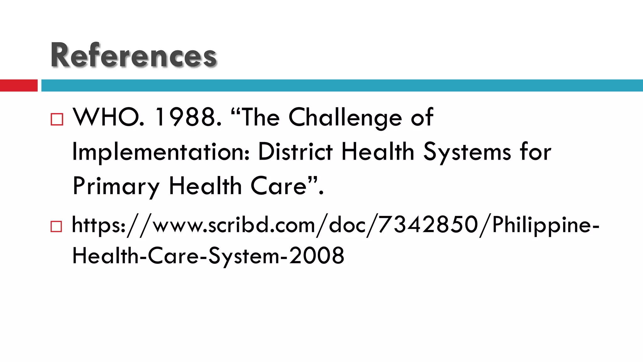 The District Health System in the Philippines | PDF